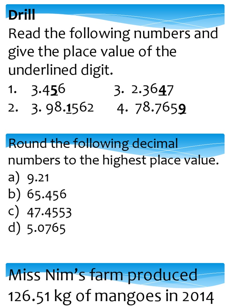 Place value and estimating differences of decimals | PDF