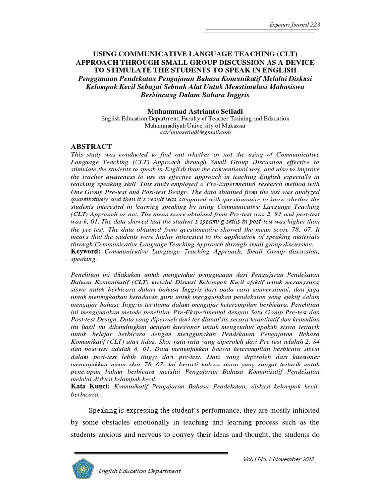 Using Communicative Language Teaching CLT Approach | PDF