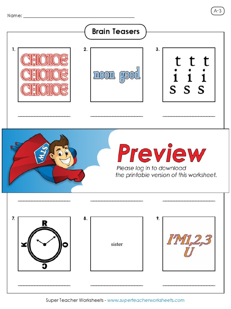 A Collection of Brain Teasers and Puzzles with Hints Towards Their ...