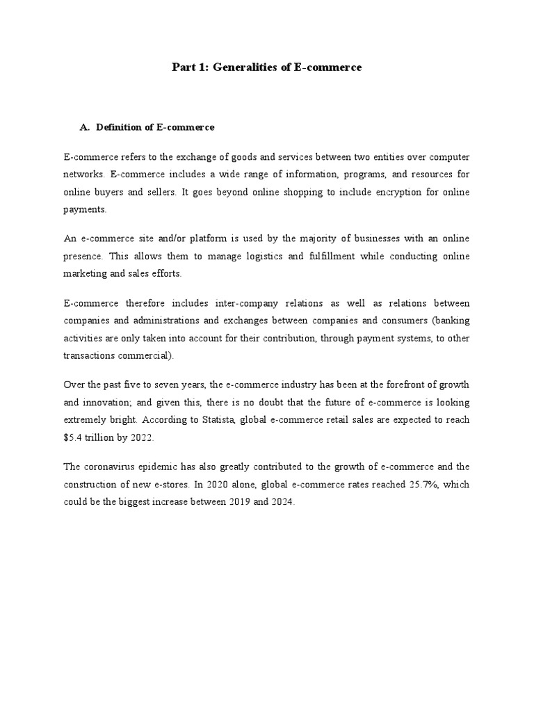 Ecommerce Rapport | PDF | E Commerce | Retail