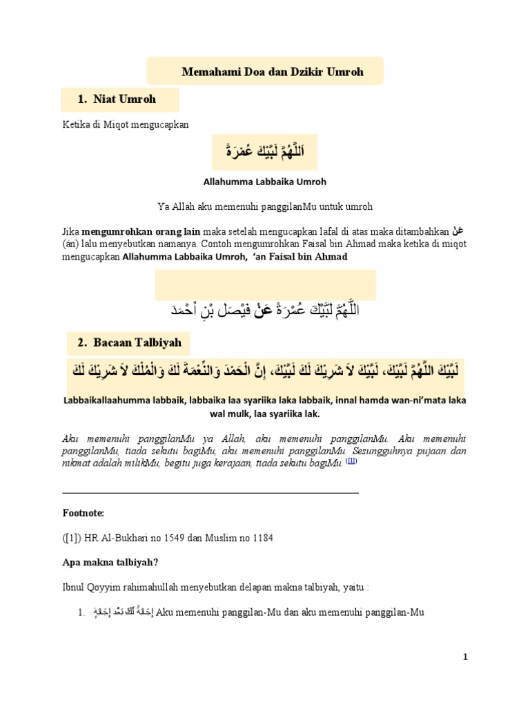 Memahami Doa Doa Ketika Umroh Sesuai Sunnah | PDF