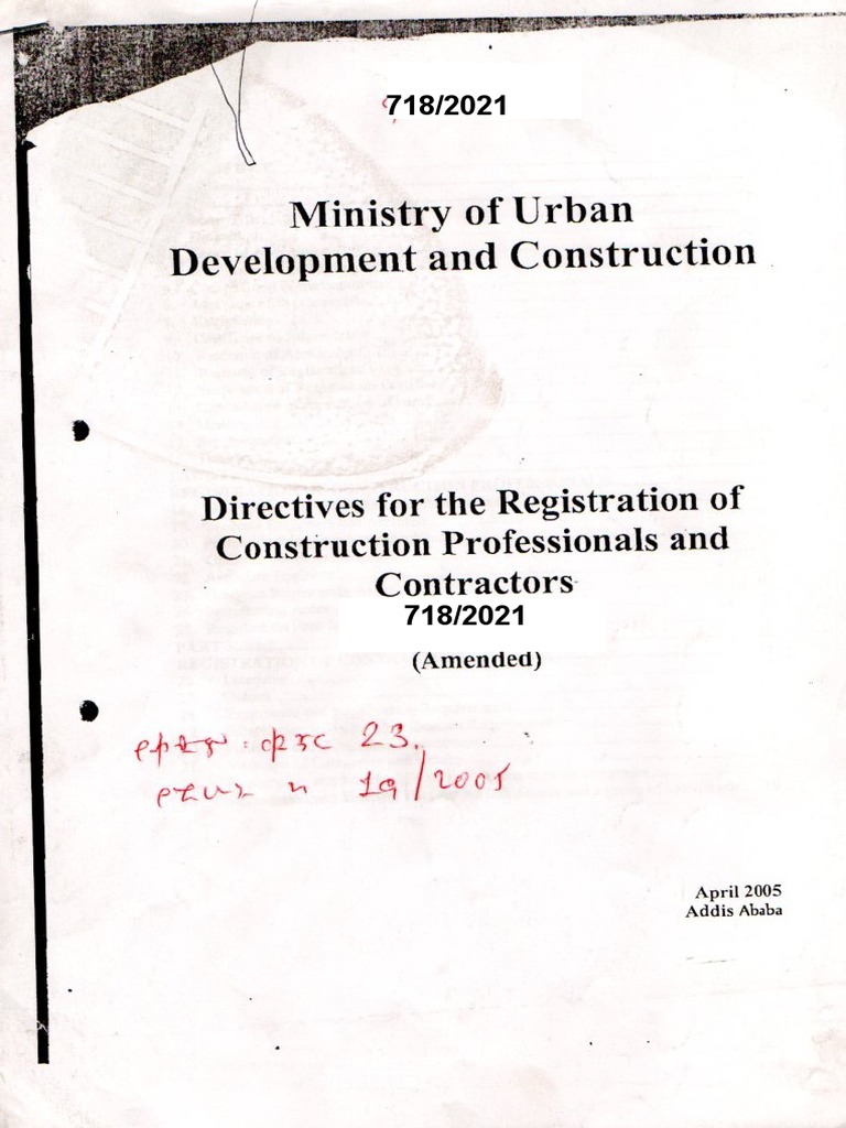 718 Amended Directive For The Registration of Construction ...