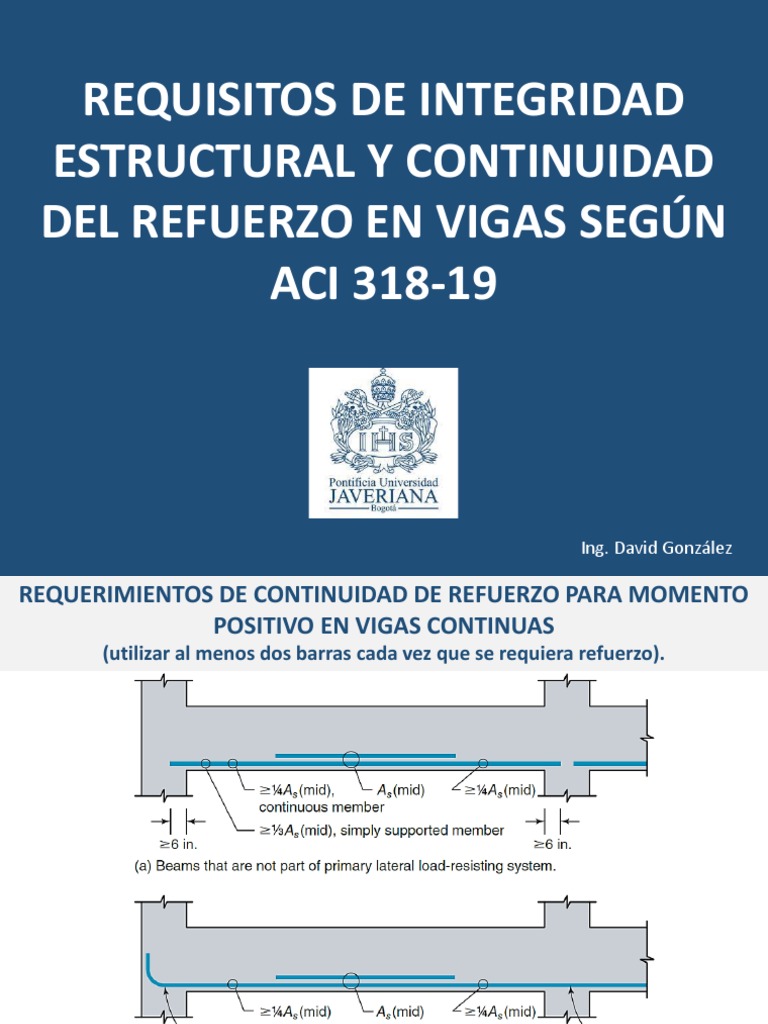 Requisitos Integridad Vigas Segun Aci 318-19 | PDF | Ingeniero civil | Ingeniería estructural