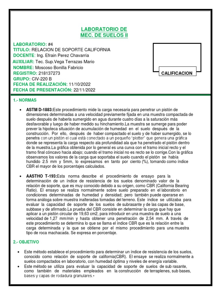 Laboratorio 4 Mec Suelos 2 | PDF