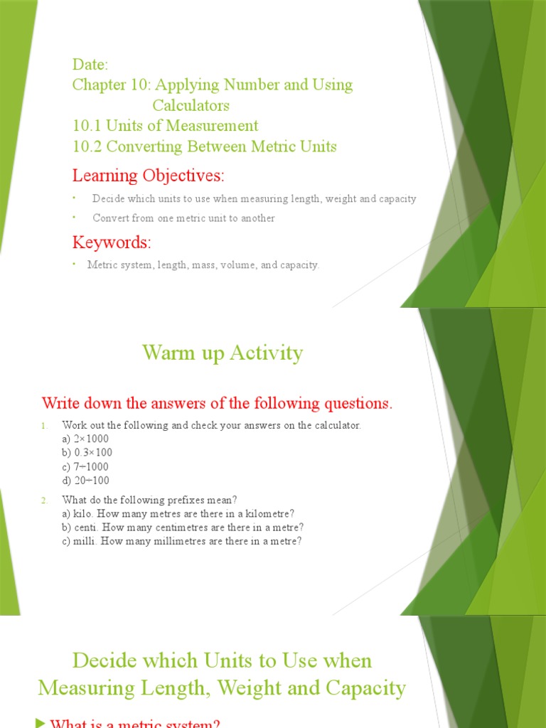 IGCSE Year 10 Core S 10.1 10.2 Lesson 50 | PDF | Litre | Science