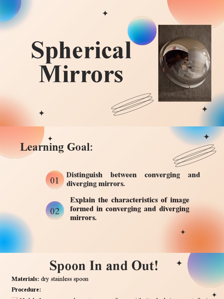 Spherical Mirrors | PDF | Mirror | Components