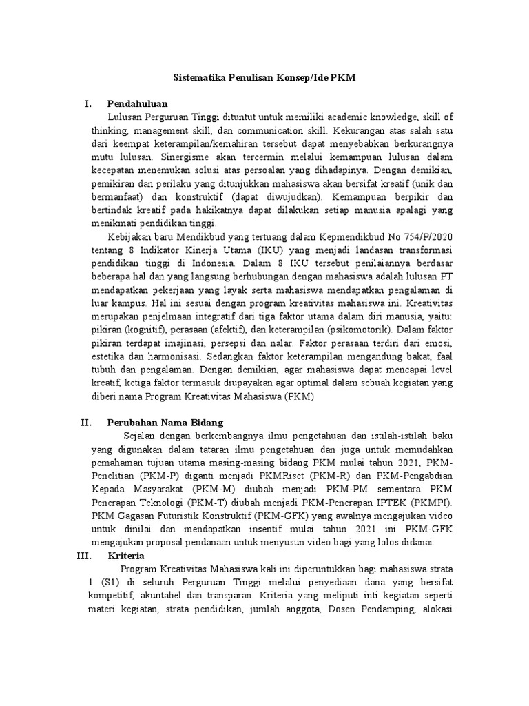 Sistematika Penulisan Ide PKM Bayu Andika | PDF