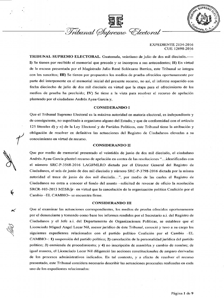 2134-2016 Andres Ayau Final | PDF | Gobernancia | Separación de poderes