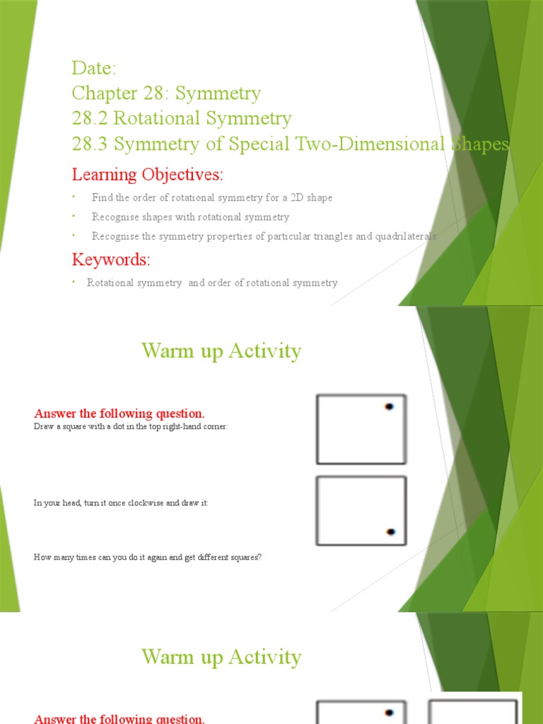 Igcse Year 10 Core S 28 2 28 3 Lesson 72 Pdf Shape Symmetry