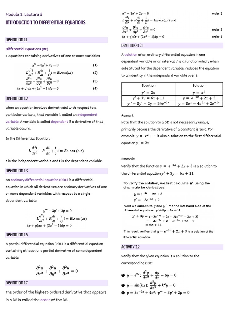 Introduction to Differential Equations | PDF | Ordinary Differential ...
