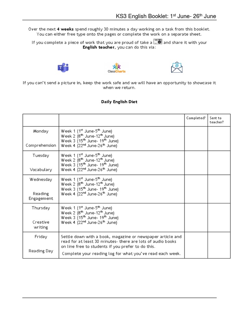 KS3 English Workbook June | PDF | Sun | English Language