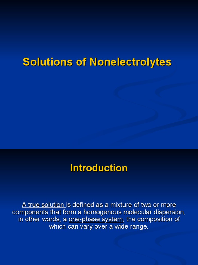 UPH DJGTMU Nonelectrolytes | PDF