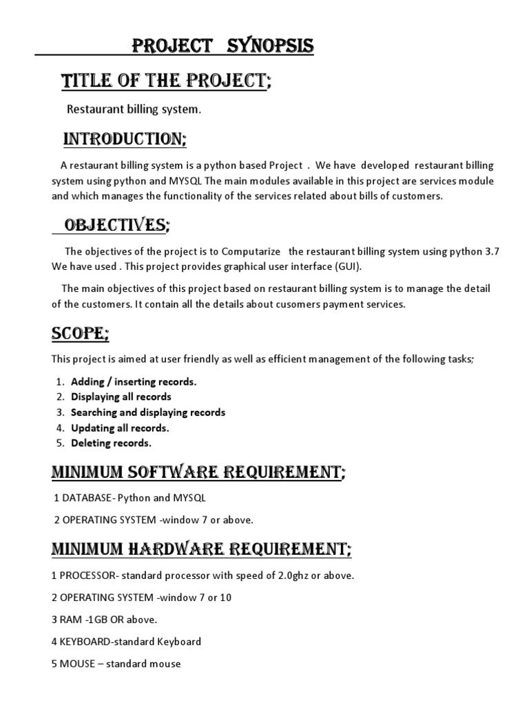 04 - Restaurant Billing System | PDF