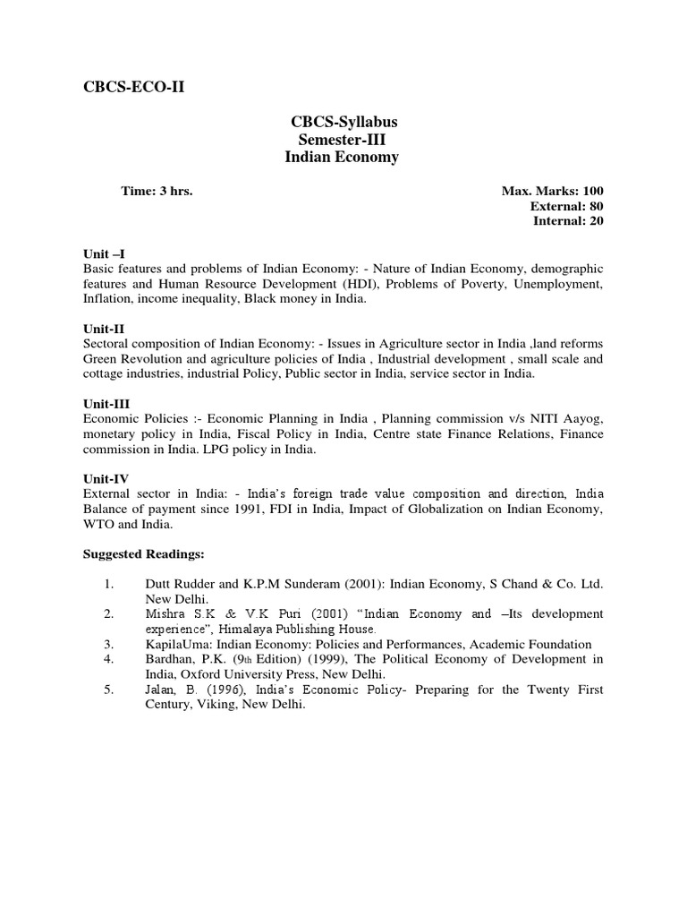 CBCS Syllabus | PDF | Econometrics | Statistics