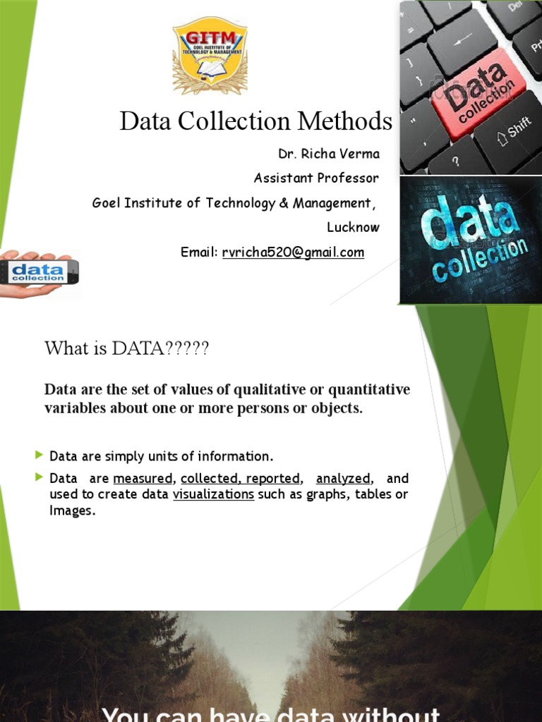 MethodsofDatacollection | PDF | Data | Questionnaire