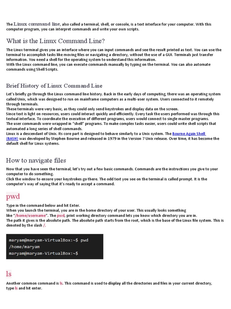 Linux Command Line | PDF | Shell (Computing) | Command Line Interface Linux Command Line | PDF | Shell (Computing) | Command Line Interface