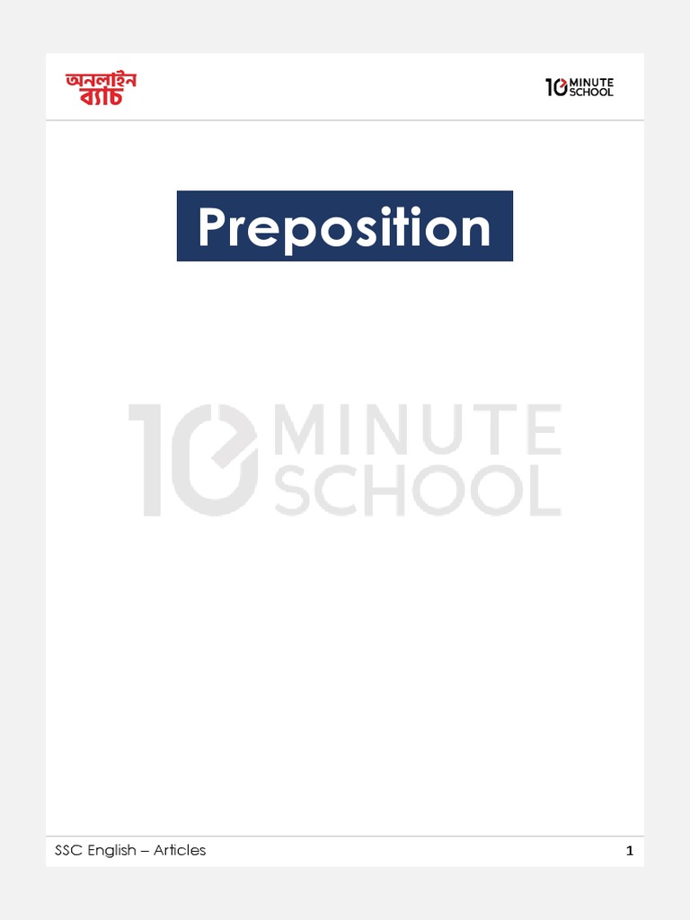 Preposition | PDF