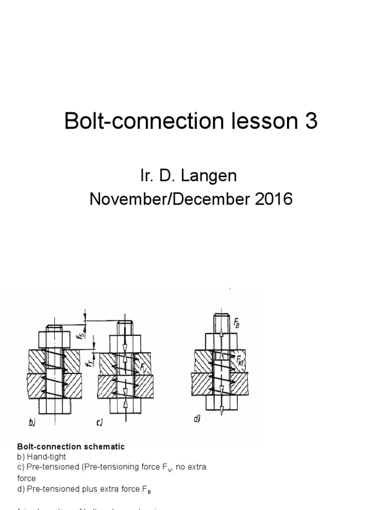 Bolt-Connections Lesson 3 | PDF
