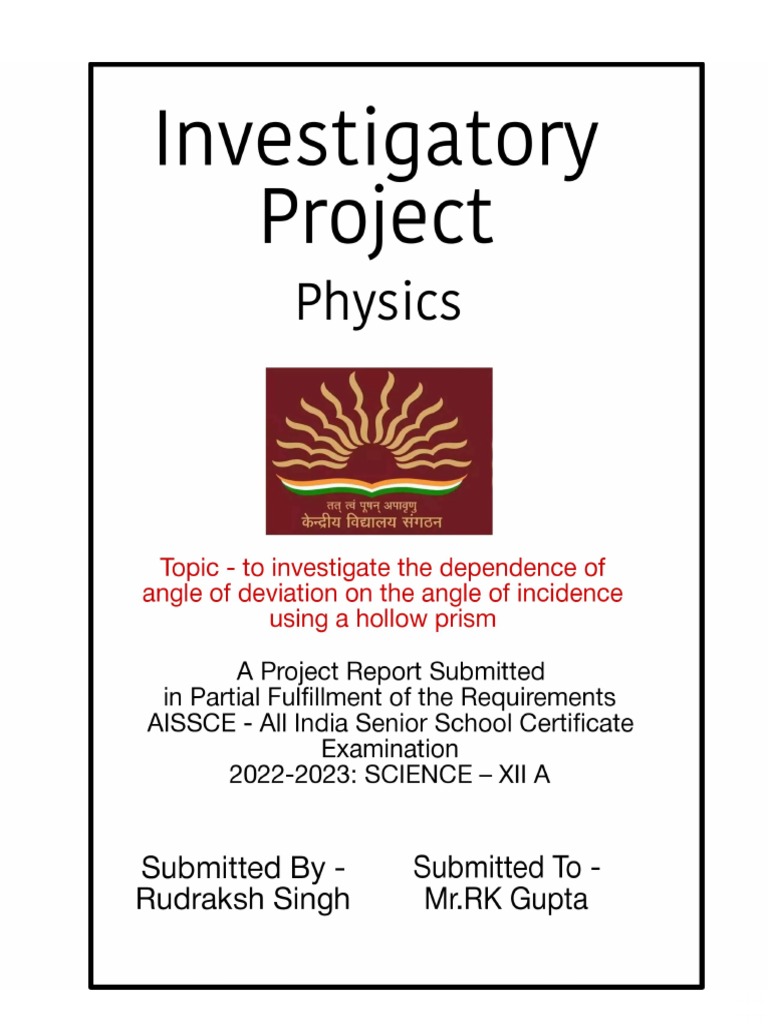 Physics Investigatory Project - Compress | Download Free PDF | Light ...