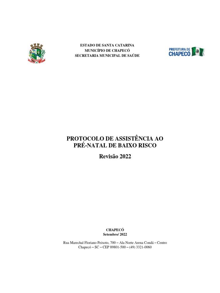 Protocolo Pre Natal SESAU 2022 | PDF | Gravidez | Vacinas