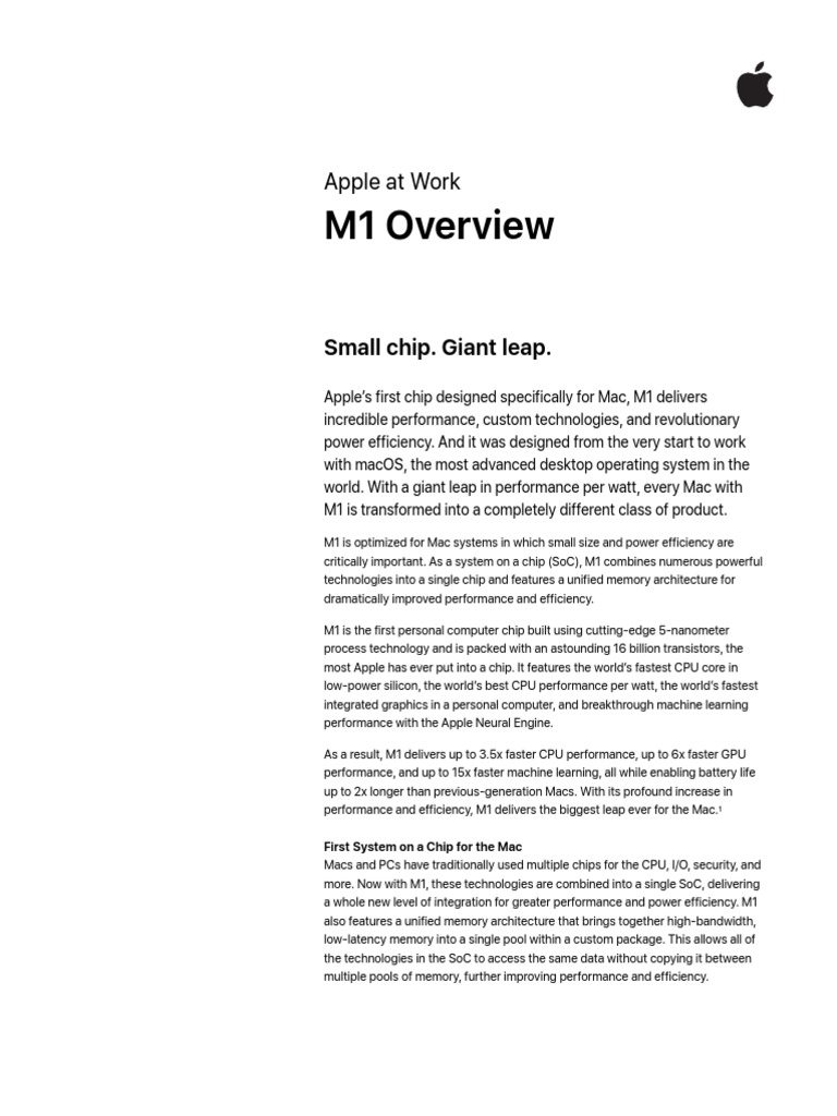 Apple at Work M1 | PDF | Mac Os | Multi Core Processor