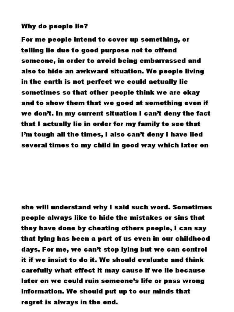 Why Do People Lie | PDF