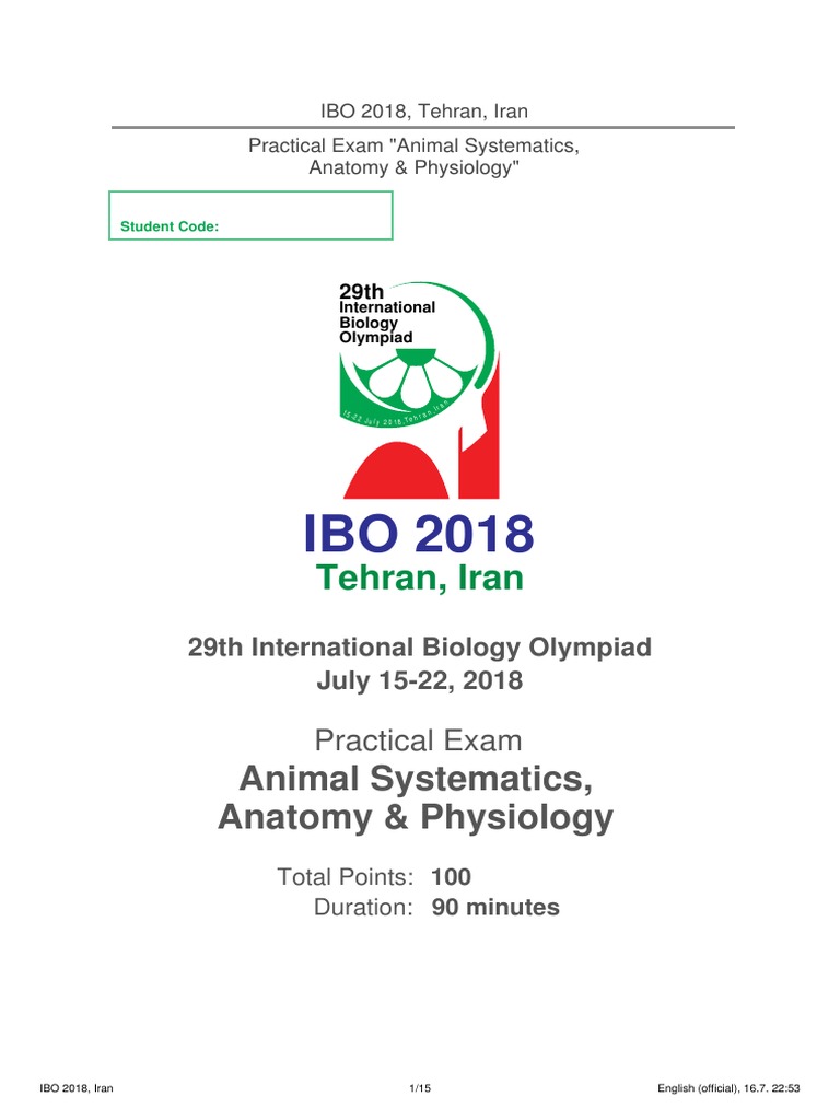 Animal Physiology and Anatomy Practical Exam | PDF | P Value ...