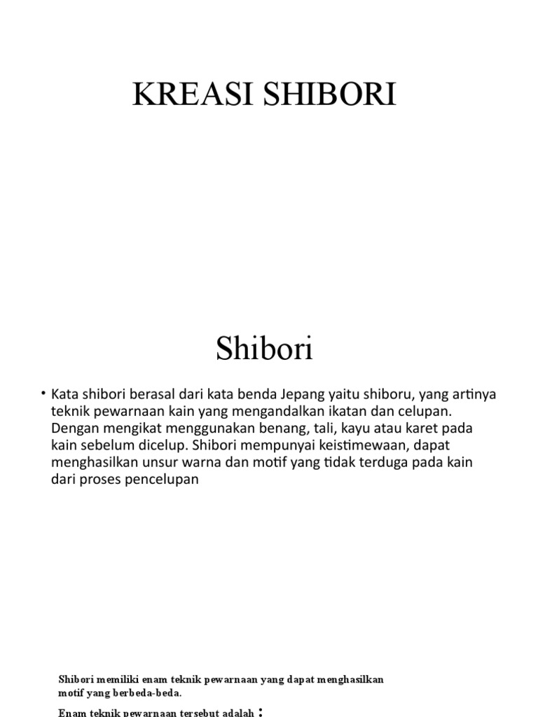 Power Point Batik Shibori | PDF