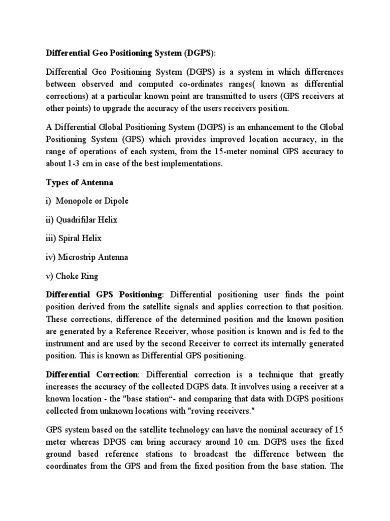 DGPS | PDF | Global Positioning System | Telecommunications