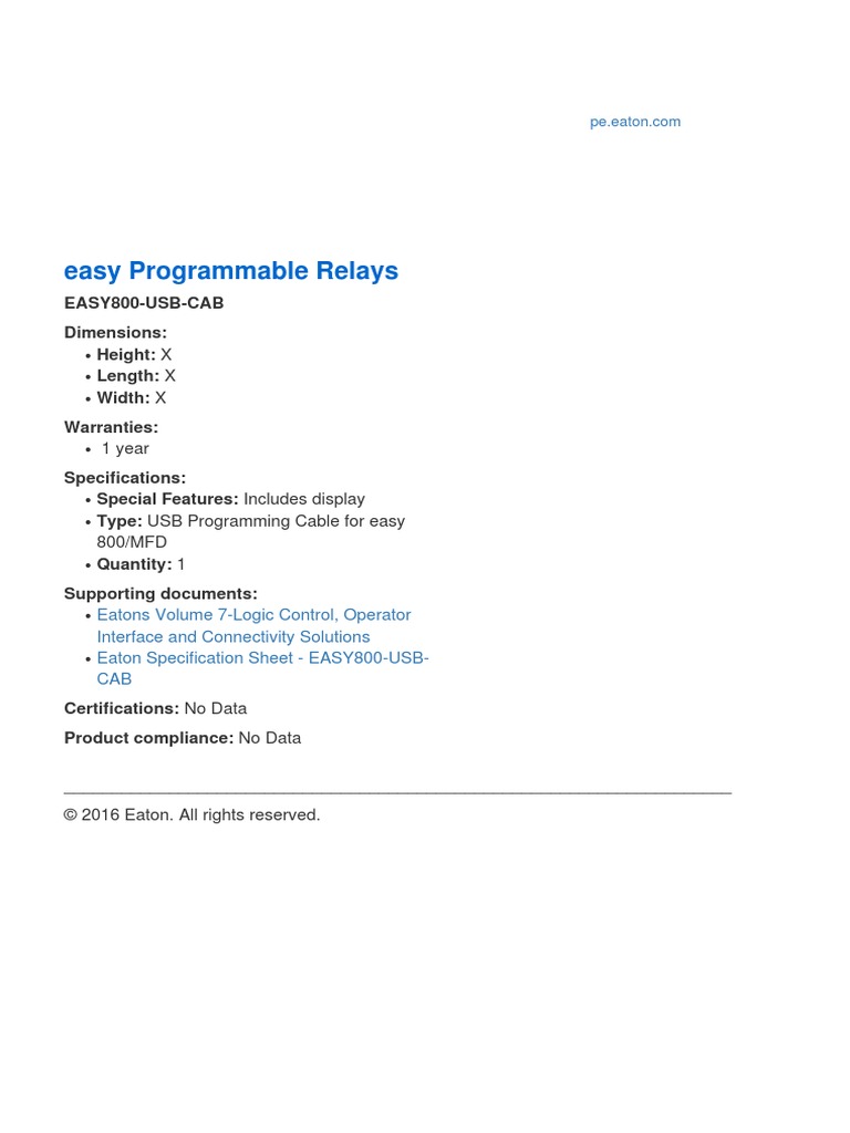 Easy800 Usb Cab | PDF