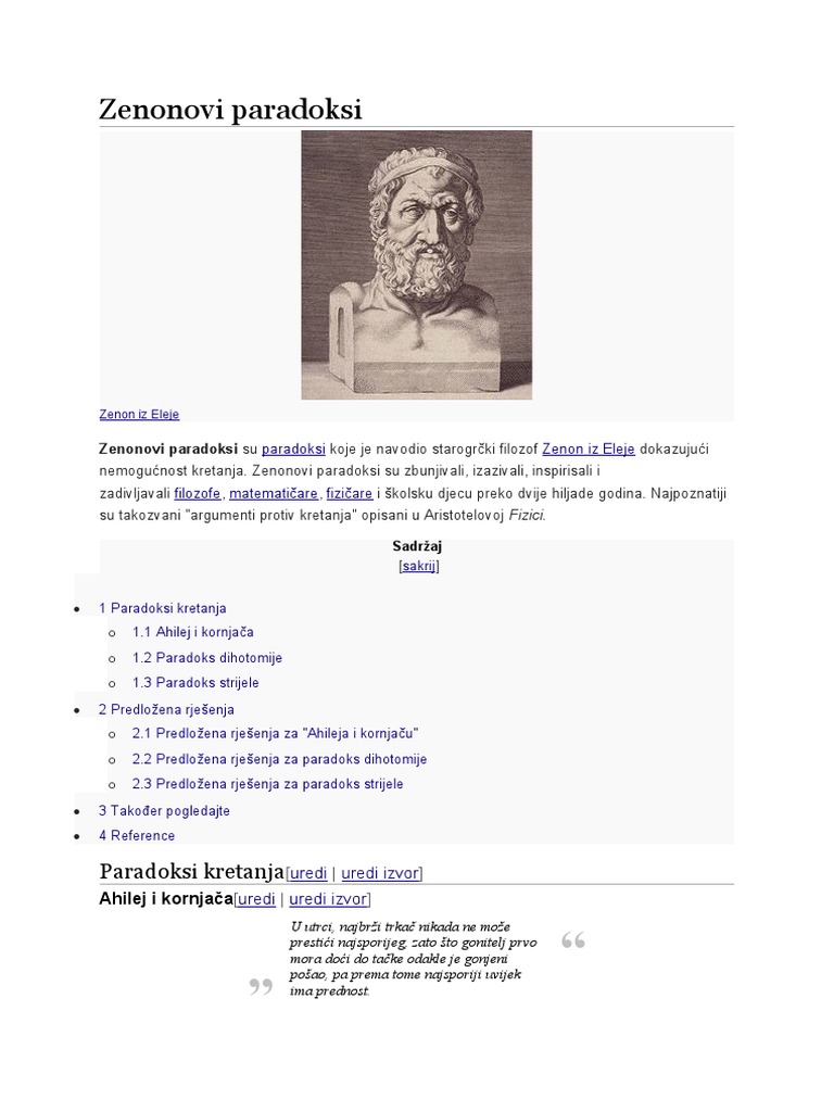 Zenonovi Paradoxi | PDF
