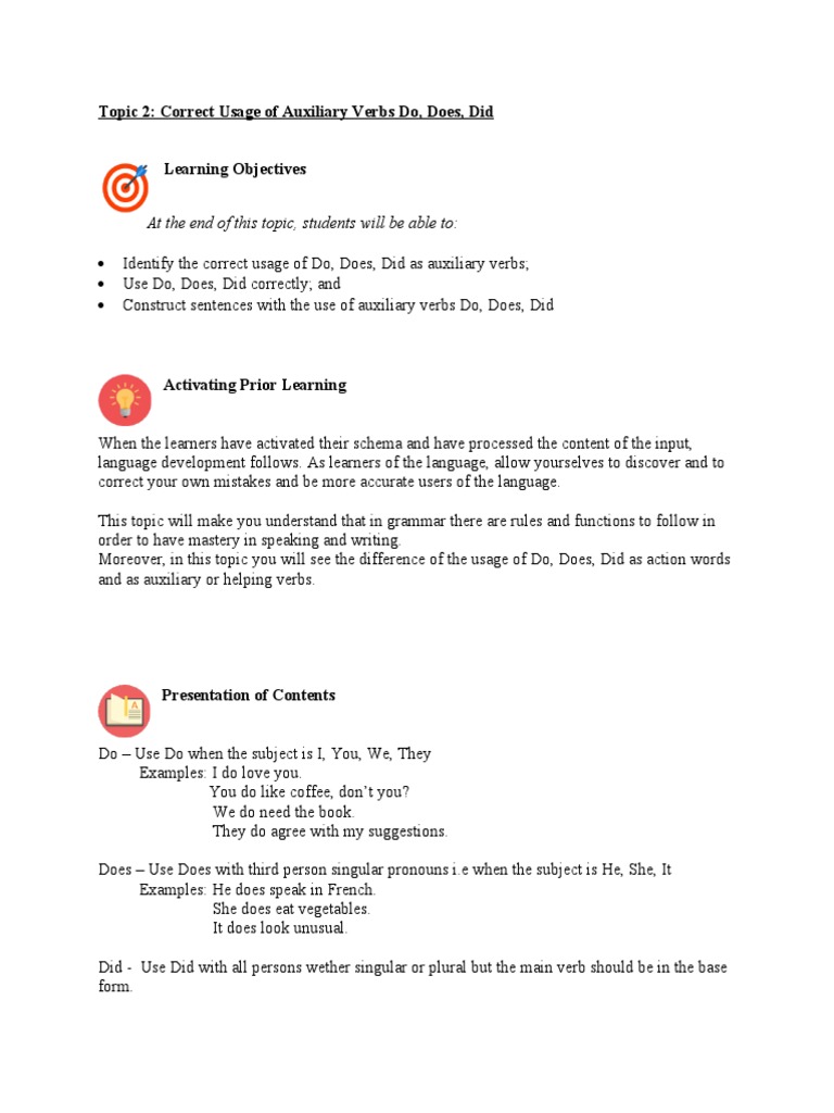 ELP Topic 2 | PDF | Subject (Grammar) | Verb