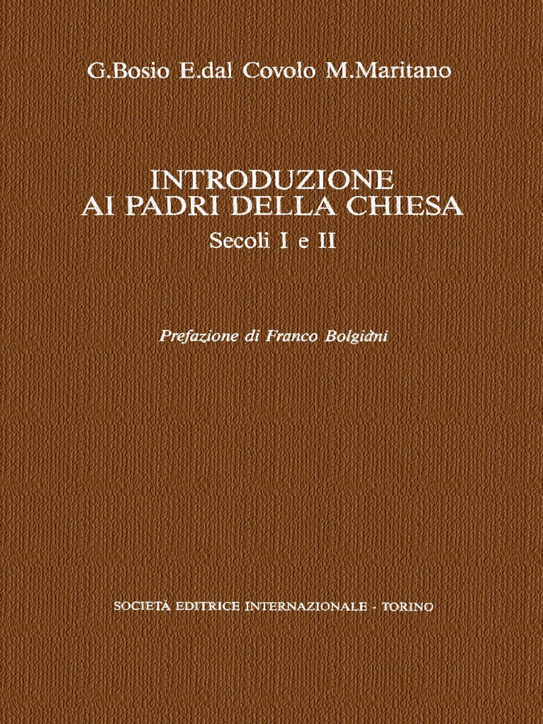 Introduzione Ai Padri Della Chiesa. Secoli I e II (PDFDrive) | PDF