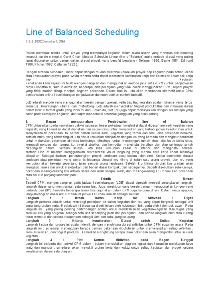 Penjadwalan Proyek Berulang | PDF