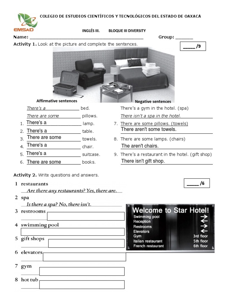 Ejercicios There Is y There Are | PDF