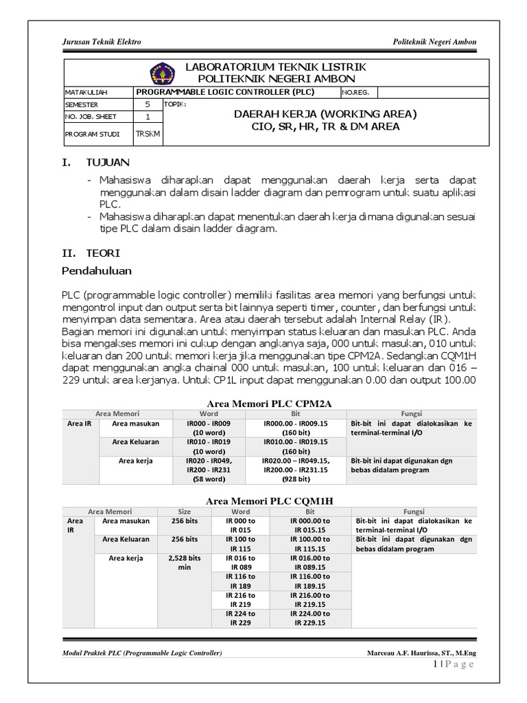 JOB PLC 1 Work Area | PDF