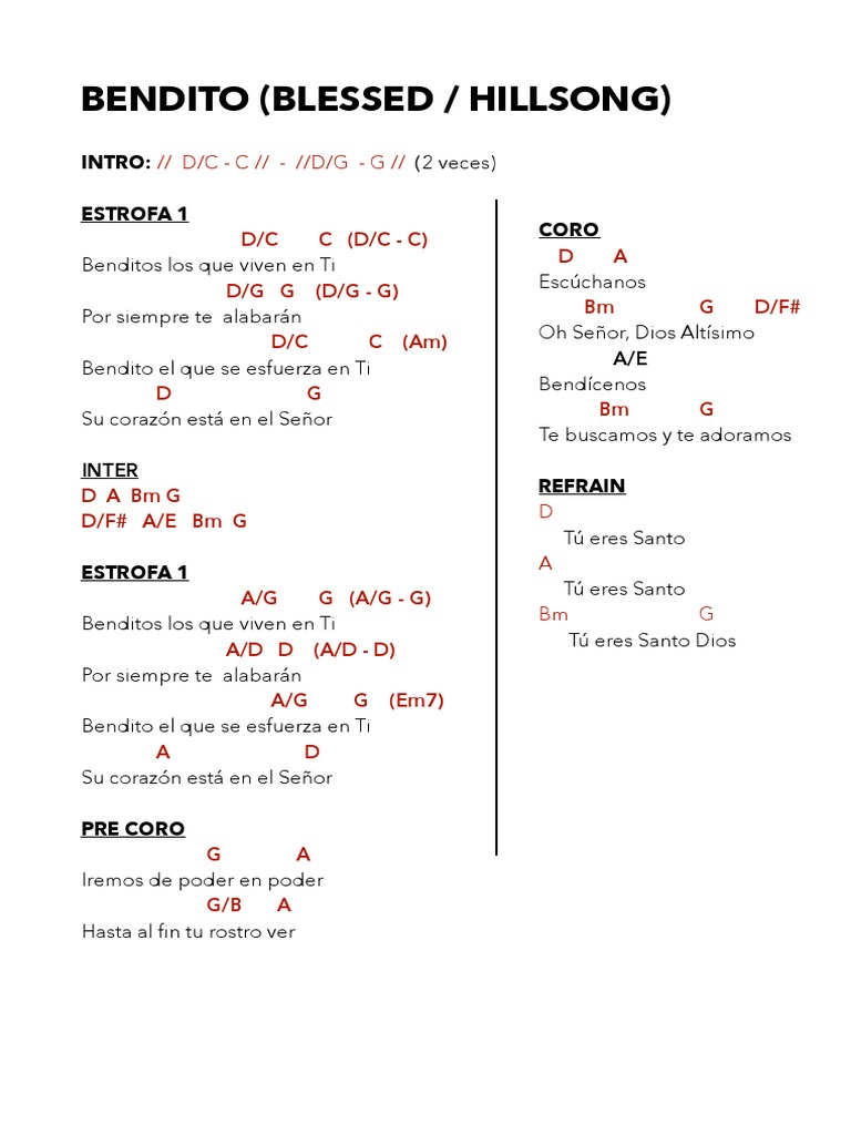 Bendito (Blessed: Hillsong) | PDF