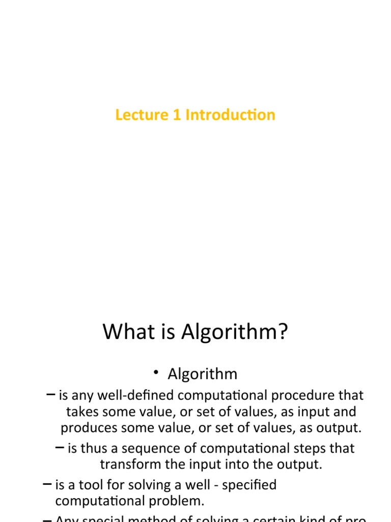 Lecture 1 Introduction Pdf Algorithms Applied Mathematics