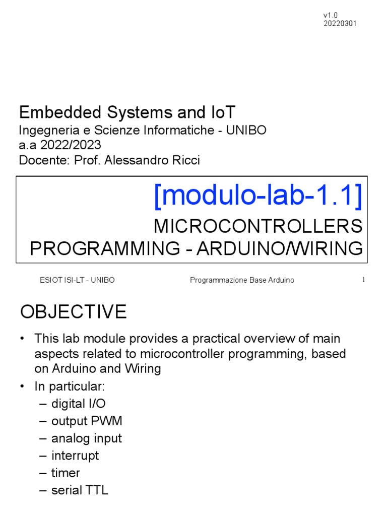 Module-Lab-1.1 - MCU Programming Basics With ArduinoWiring | PDF | Arduino | Computer Engineering