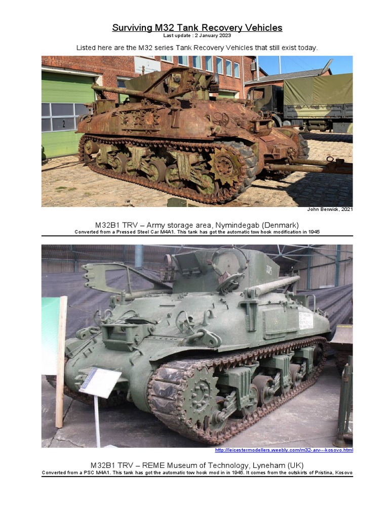 Surviving M32 TRV | PDF | M4 Sherman | Military