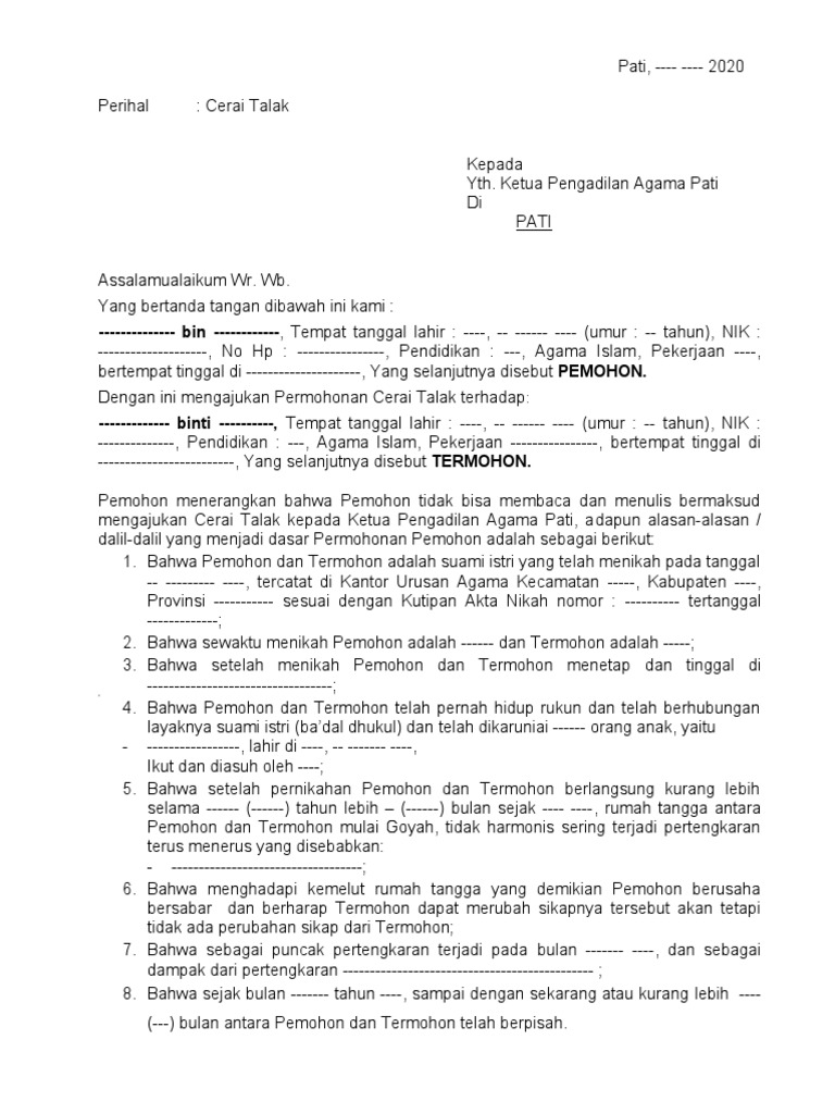 Cerai Talak (Buta Huruf) | PDF