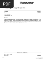Cambridge Primary Checkpoint: Mathematics 0845/01 | PDF