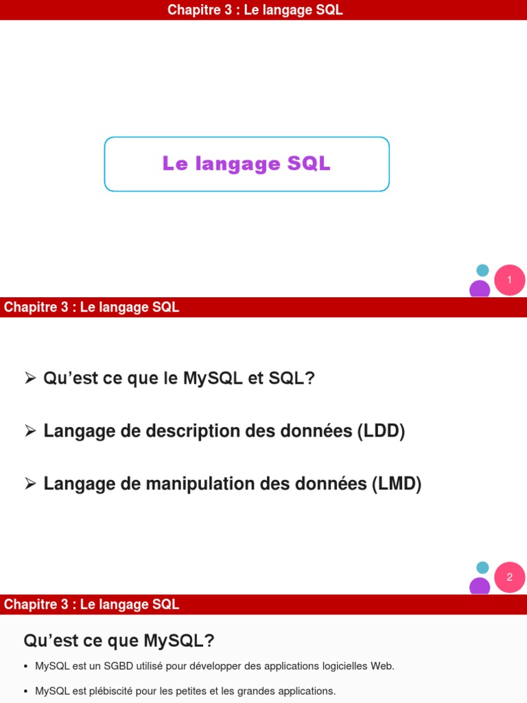 Le Langage SQL | PDF | MySQL | SQL
