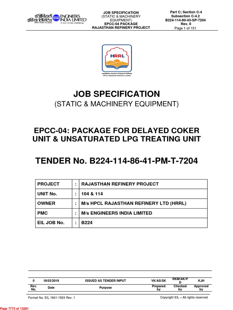 Job Spec - Package - B224-114-80-43-SP-7204 | Download Free PDF | Specification (Technical ...