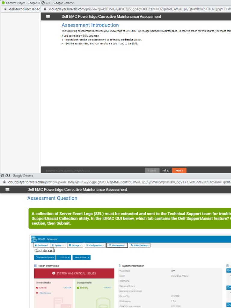 Dell EMC PowerEdge Corrective Maintenance Assessment | PDF