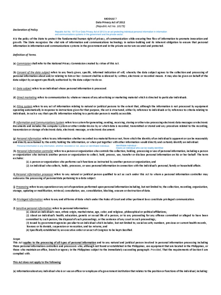 Data Privacy Act | PDF | Information | Privacy