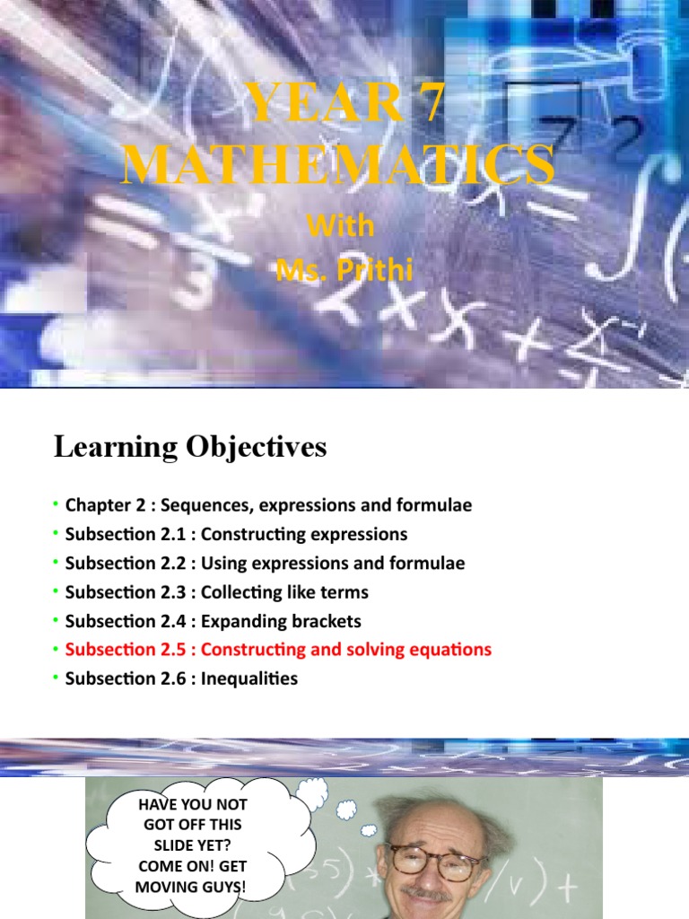 2.5 Constructing and Solve Equations | PDF | Equations | Numbers