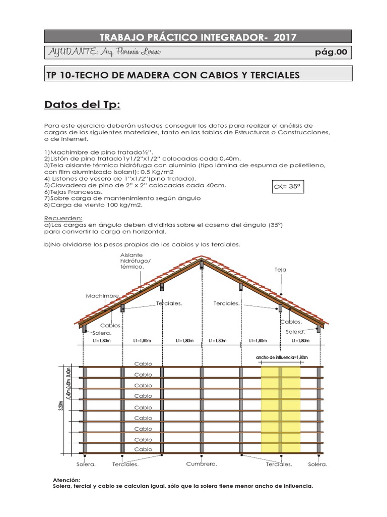 Datos TP 10 - Techo de Madera Con Cabios | PDF | Aislamiento térmico ...