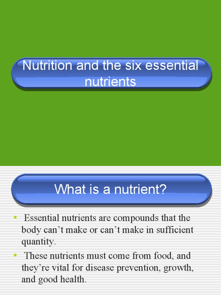 Six Essential Nutrients Powerpoint 2022 | Download Free PDF | Nutrients ...