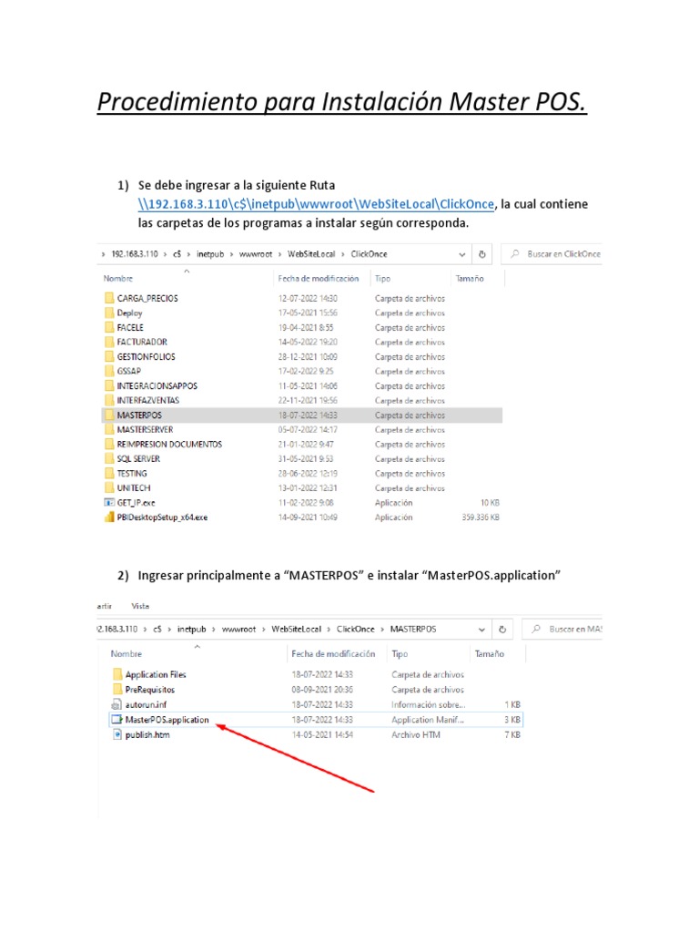 Procedimiento para Instalación Master POS | PDF